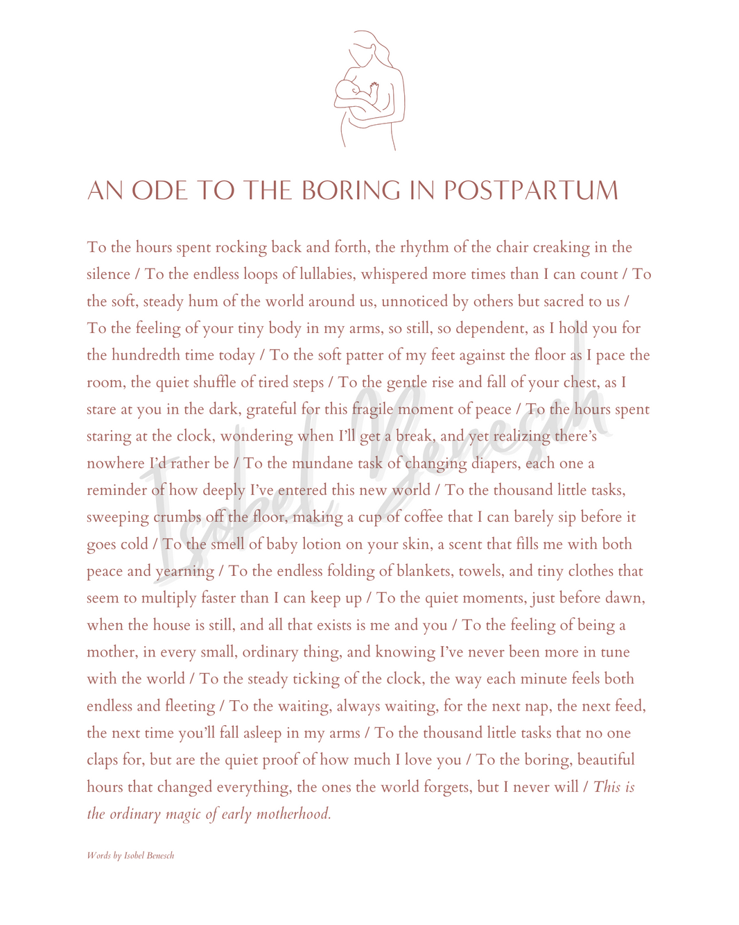 Printable Poems for New Mothers | Motherhood Poetry for Postpartum ...