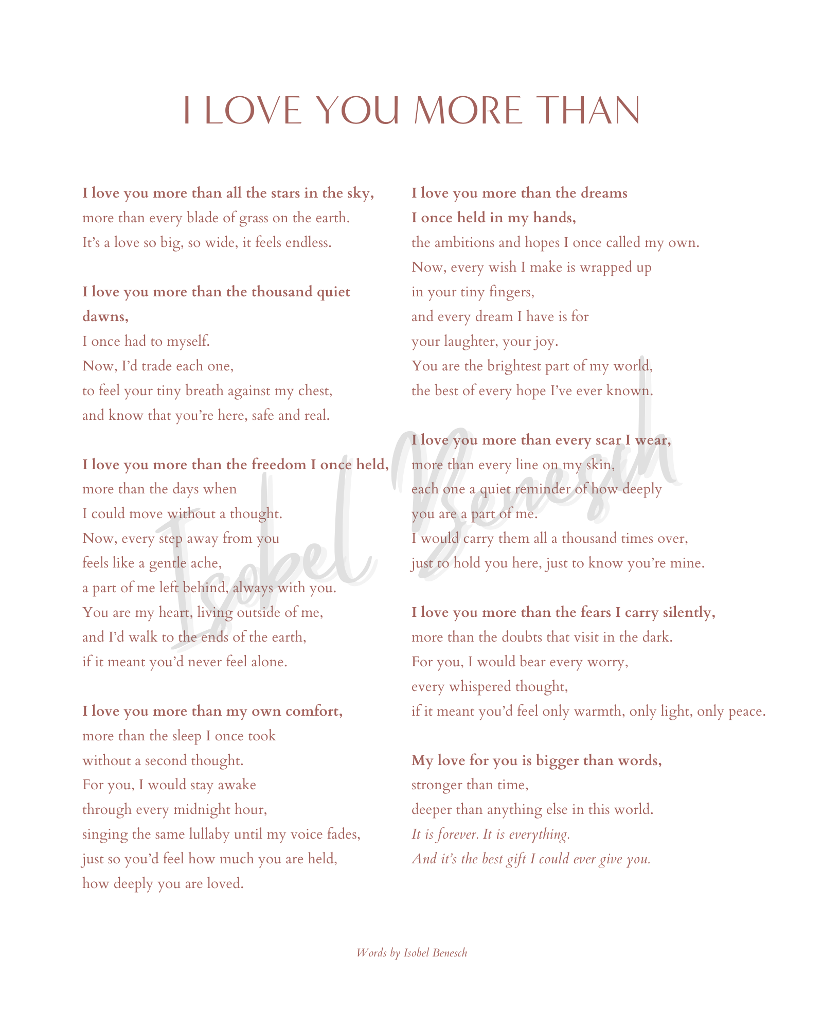Printable Poems for New Mothers | Motherhood Poetry for Postpartum ...