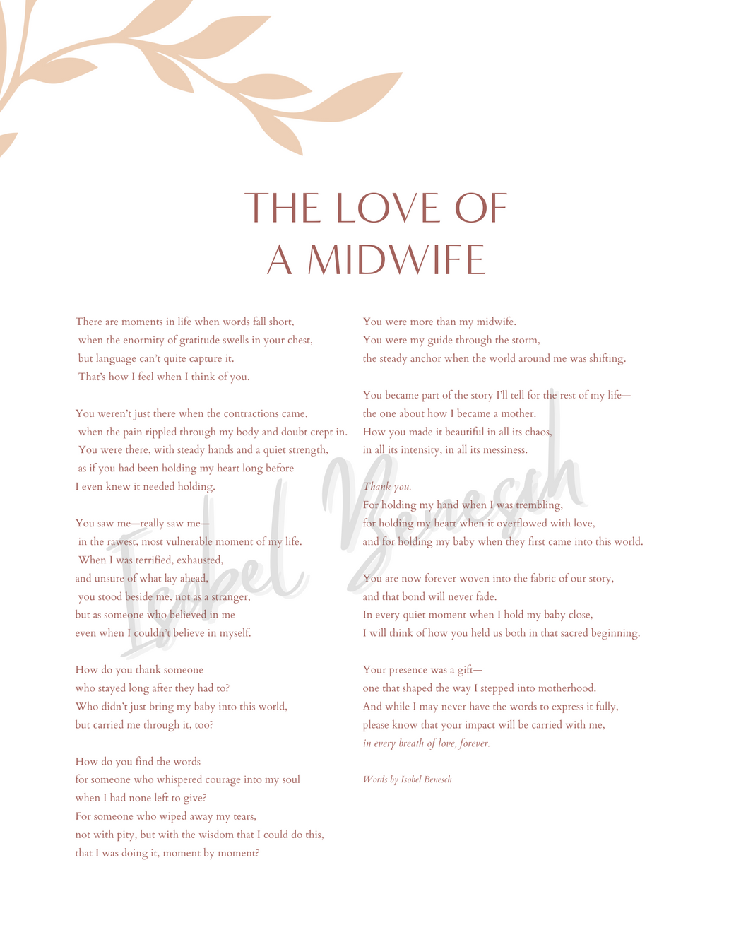 Printable Poems for New Mothers | Motherhood Poetry for Postpartum ...